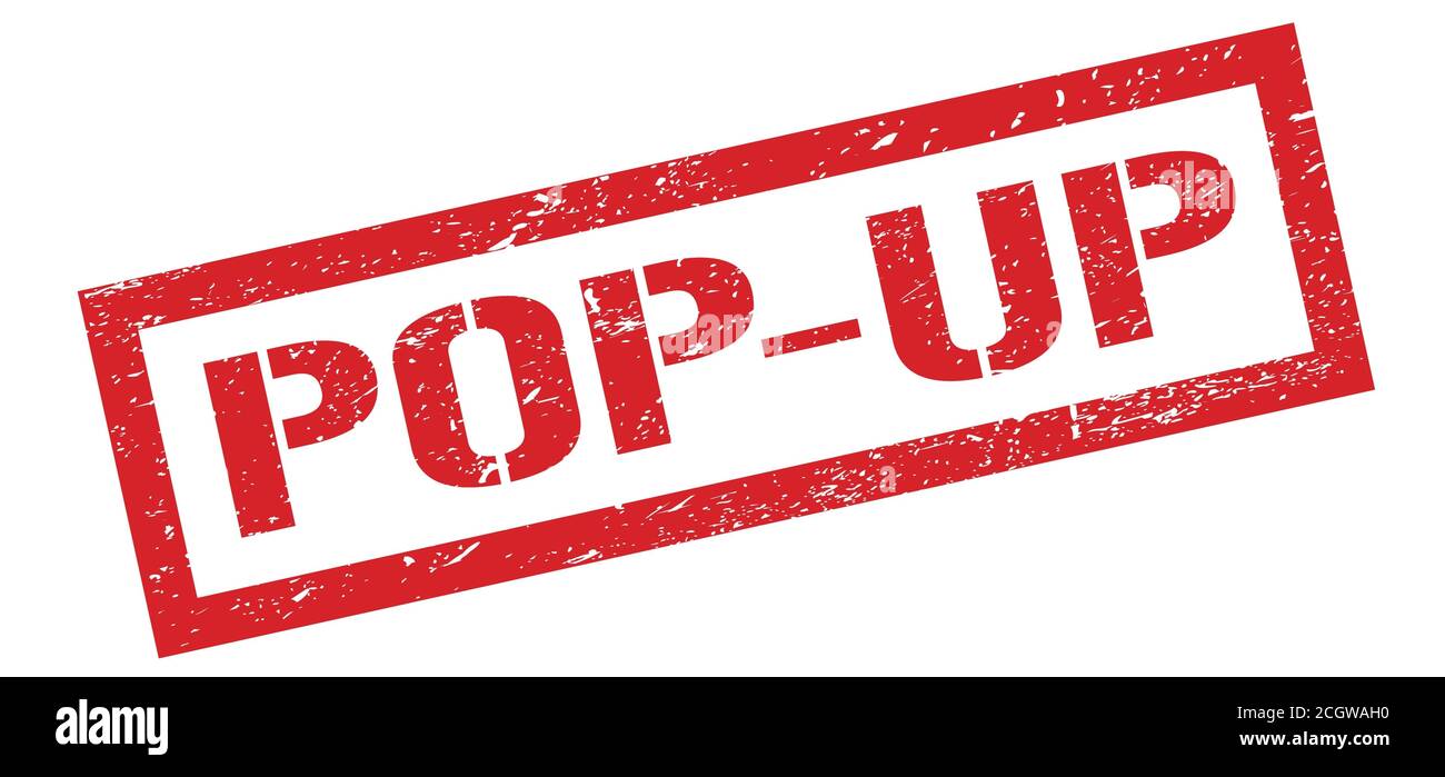 POP-UP red grungy rectangle stamp sign Stock Photo - Alamy