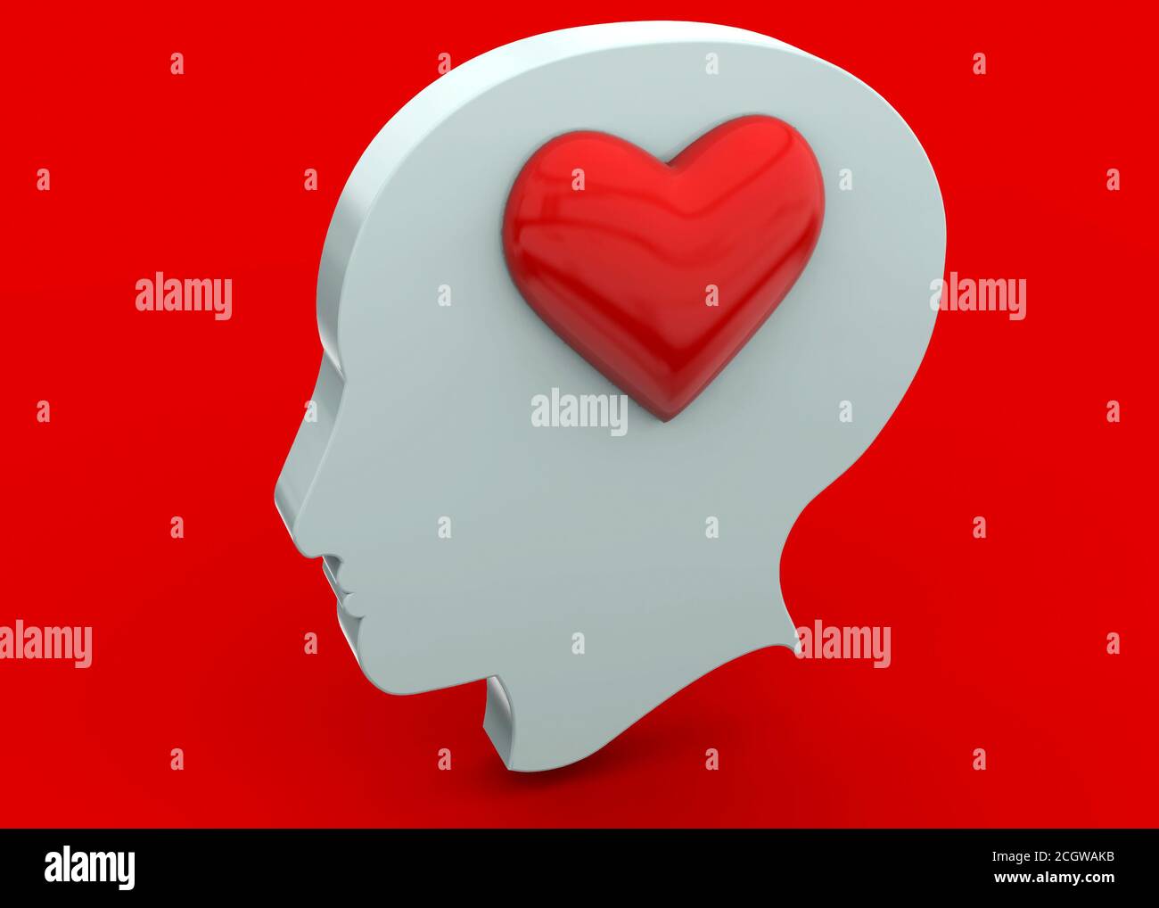 Thinking of Love - 3D Stock Photo - Alamy