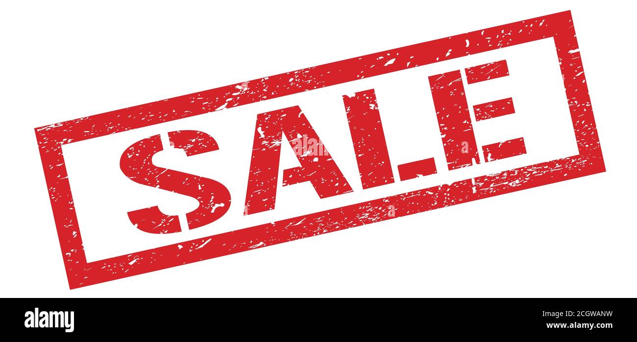 SALE red grungy rectangle stamp sign Stock Photo - Alamy