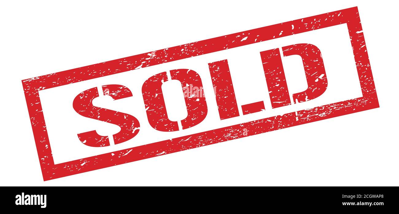 SOLD red grungy rectangle stamp sign Stock Photo - Alamy