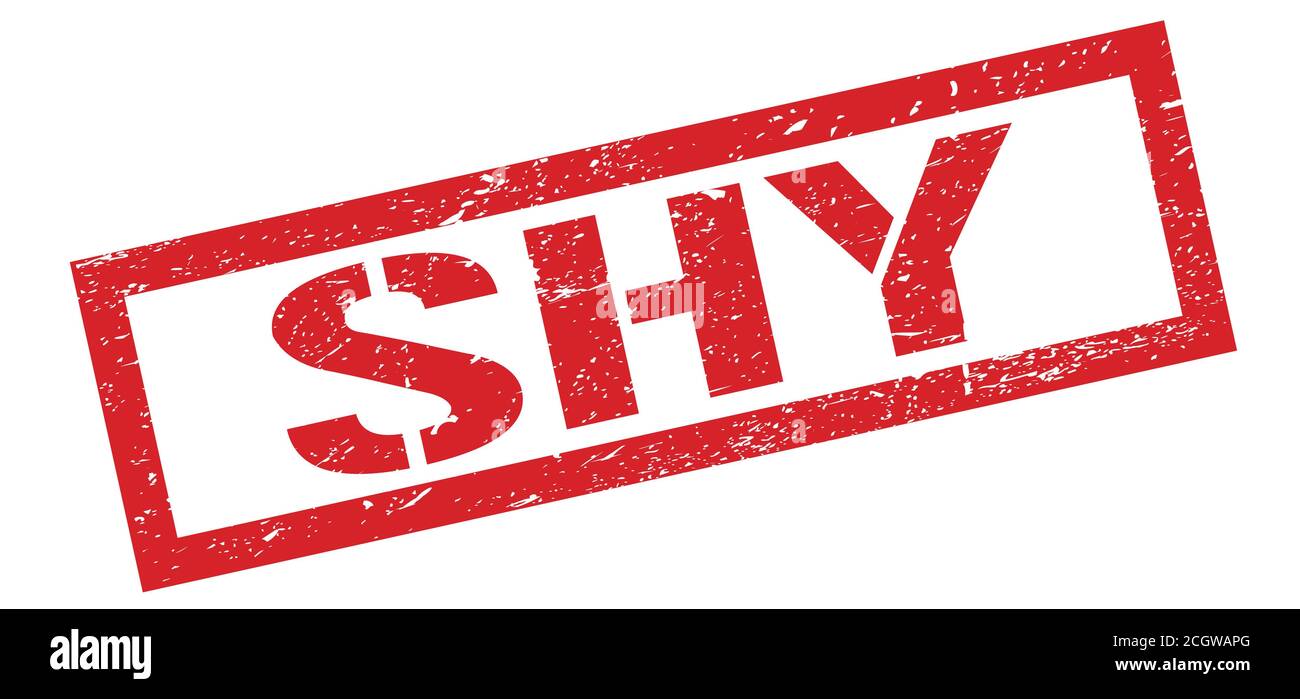 SHY red grungy rectangle stamp sign Stock Photo - Alamy