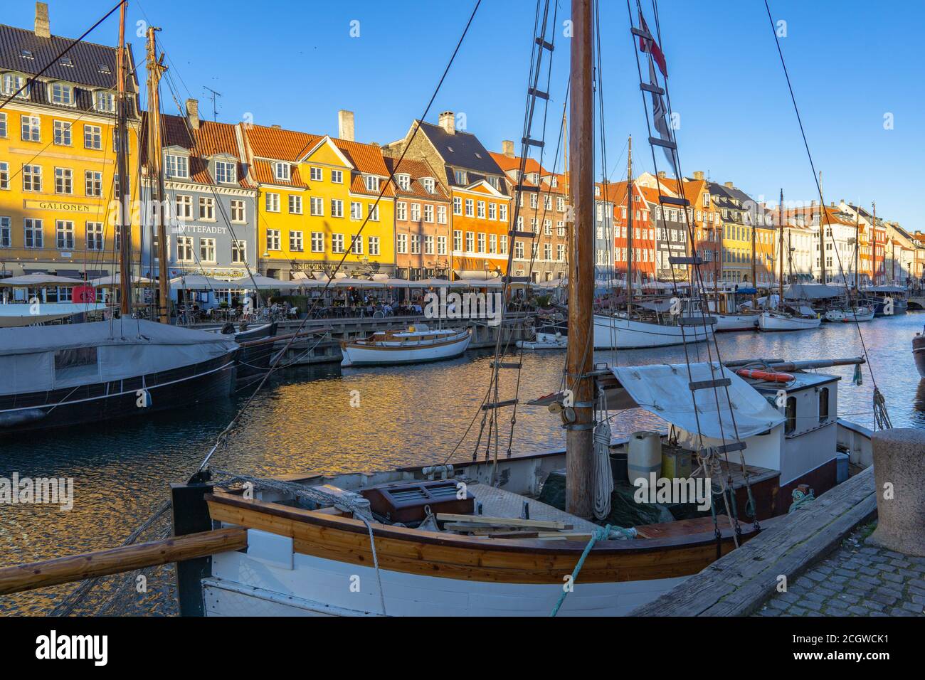 Boat at Copenhagen docks Stock Photo - Alamy