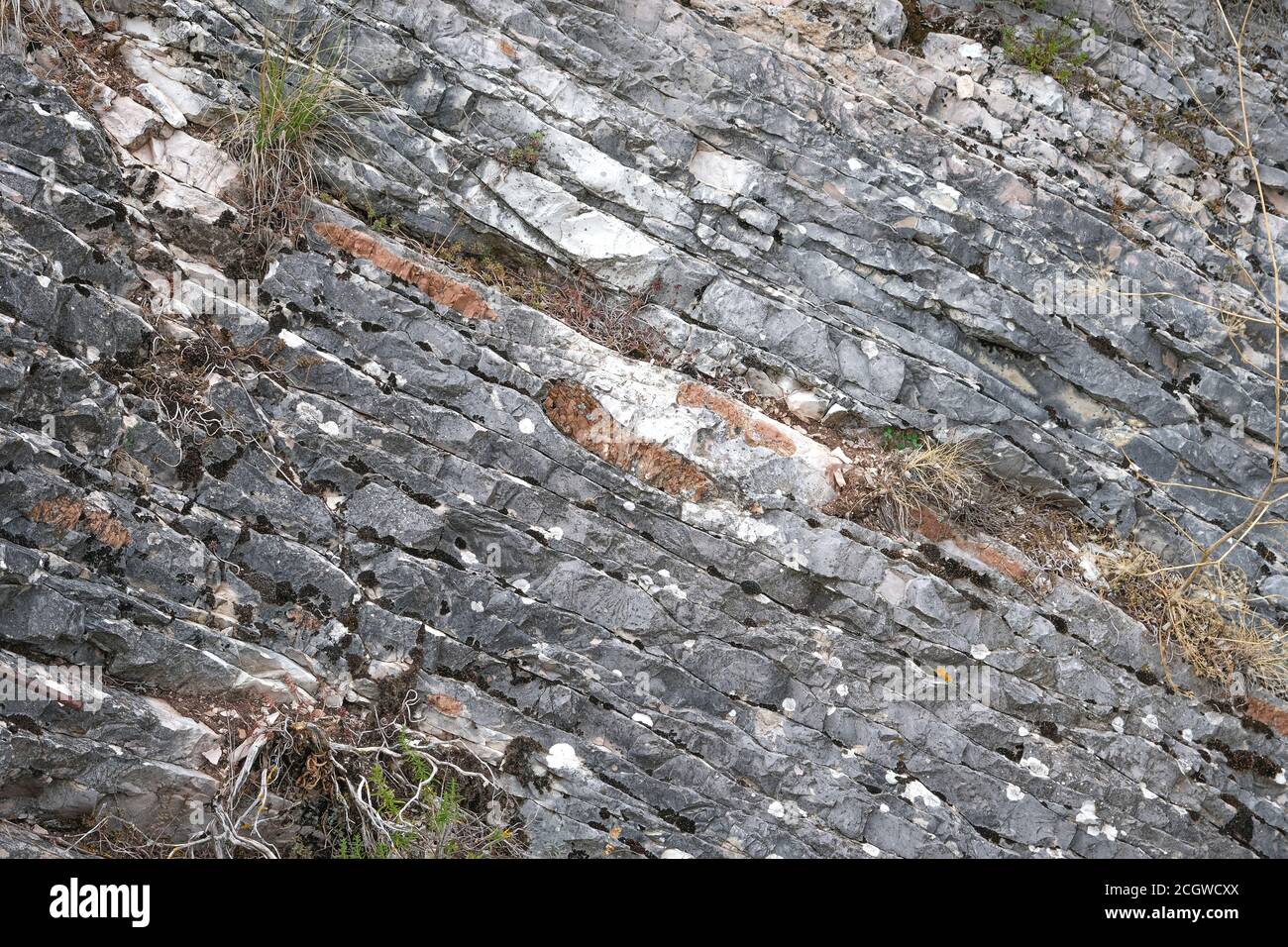 geology of the overlap of several rock levels Stock Photo - Alamy