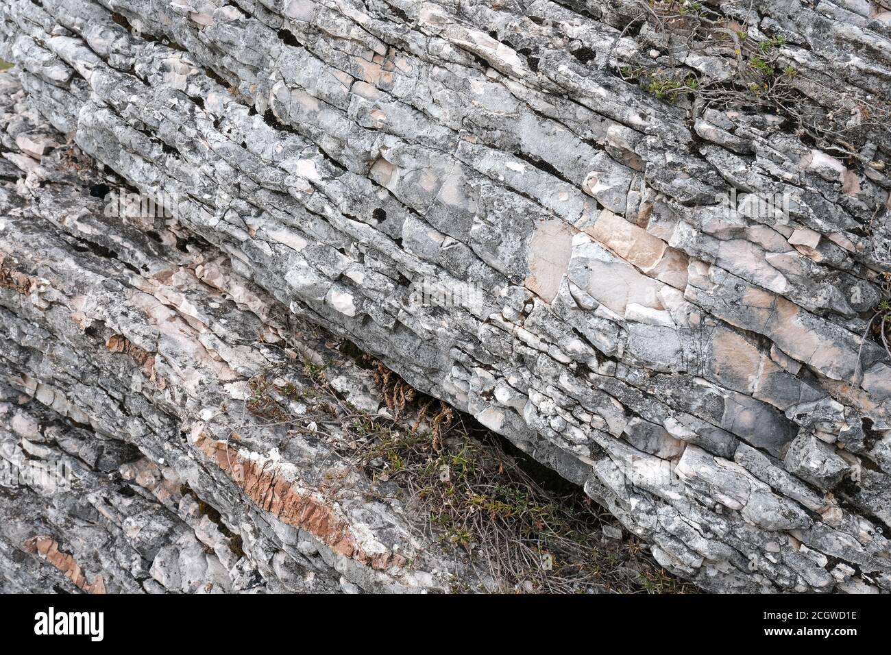 geology of the superposition of several transverse rock levels Stock ...