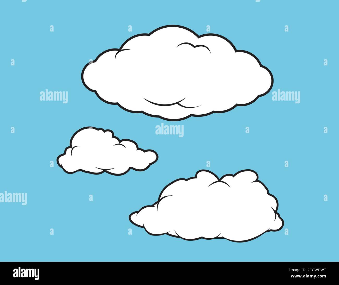 Cartoon vector illustration of a puffy clouds collection Stock Vector ...