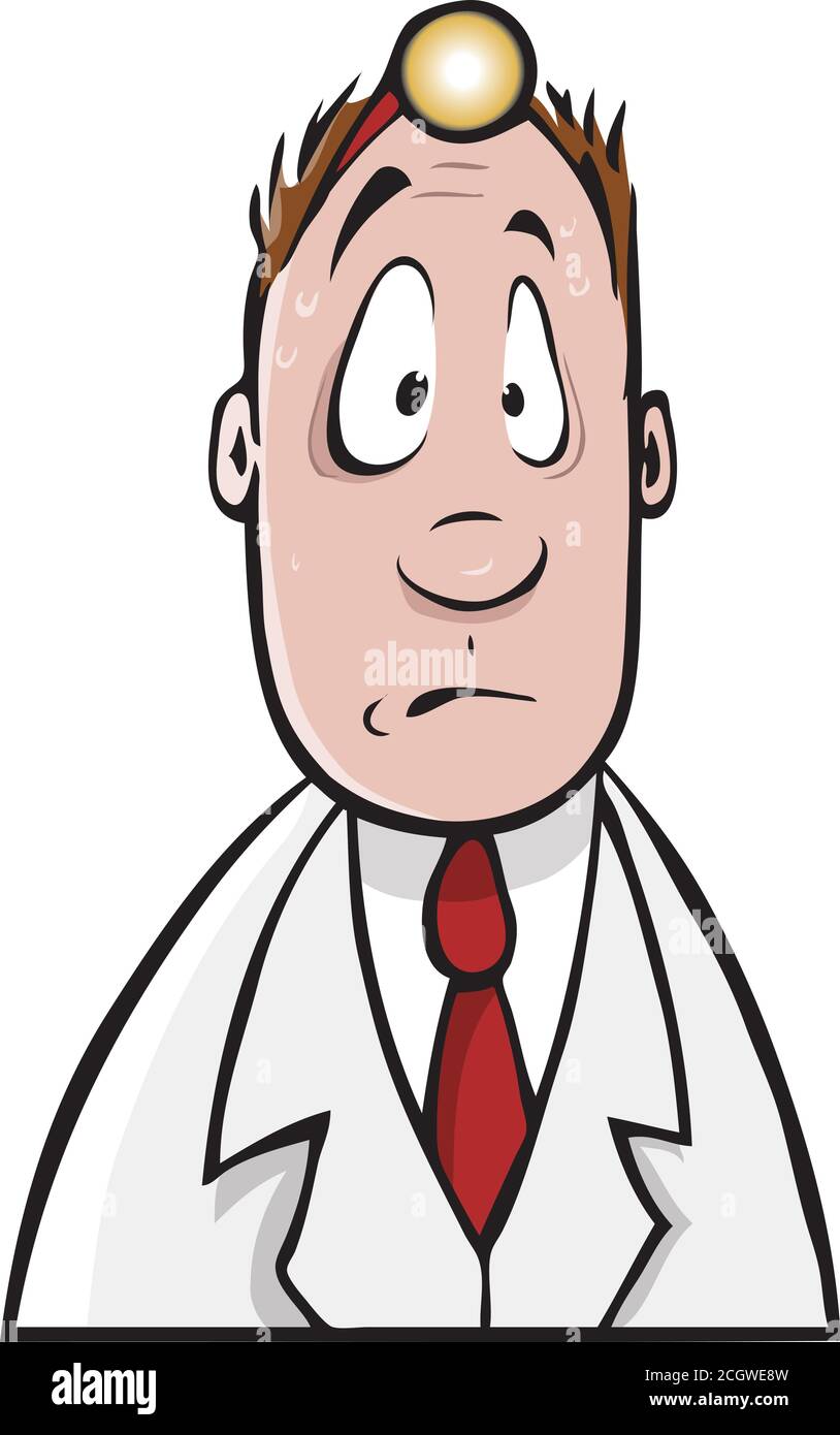 cartoon vector illustration of a shocked doctor Stock Vector Image ...