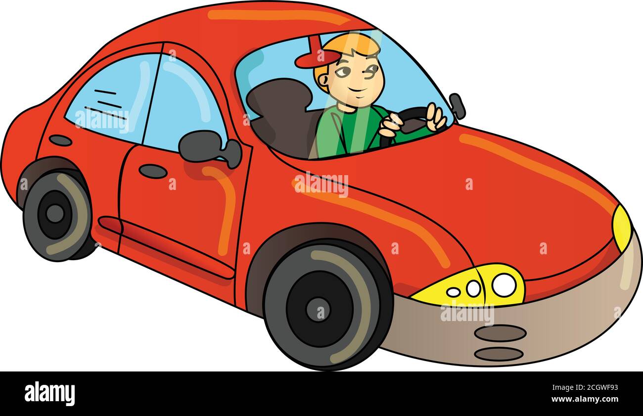 cartoon vector illustration of a car driver Stock Vector Image & Art ...
