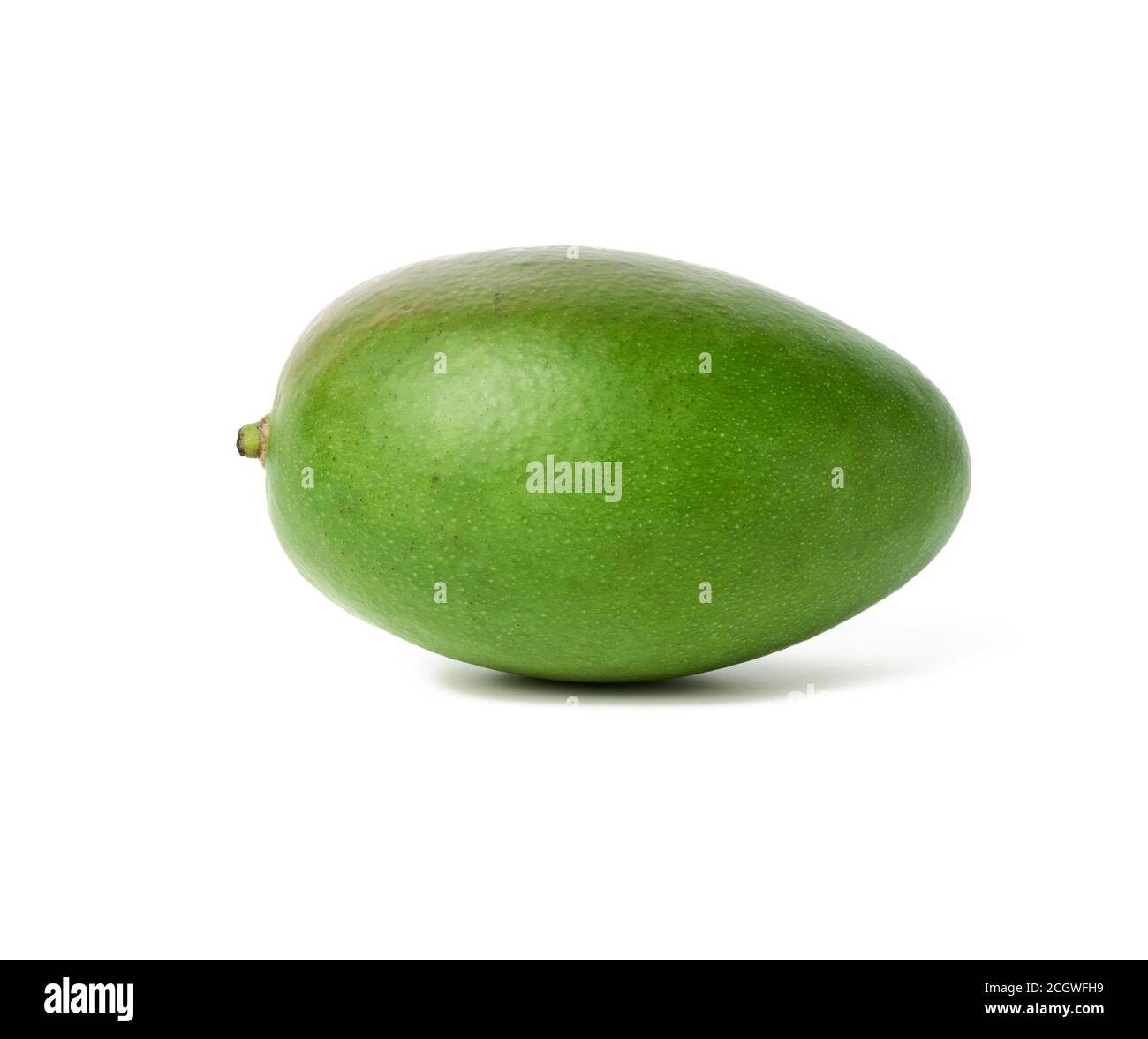 whole green ripe mango isolated on white background, close up Stock ...