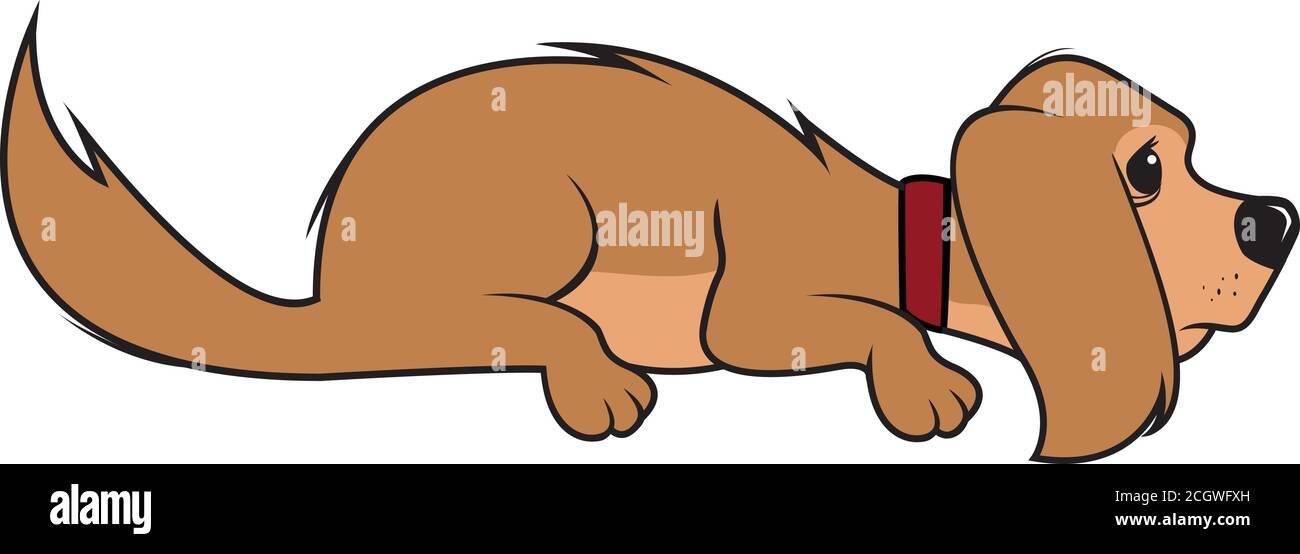 cartoon vector illustration of a fluffy dog sideview Stock Vector Image ...
