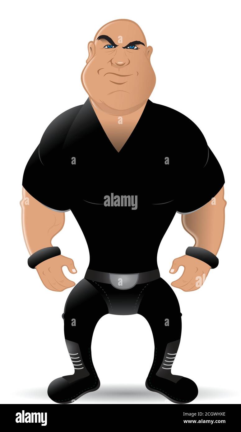 cartoon vector illustration of an evil wrestler Stock Vector Image ...