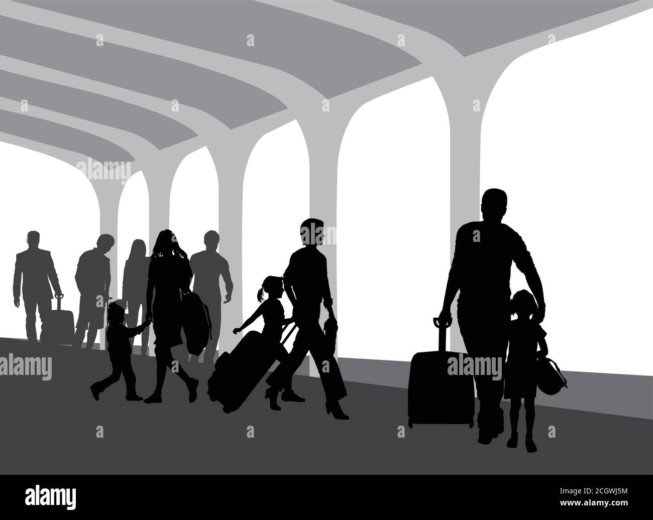People on platform train Stock Vector Images - Alamy