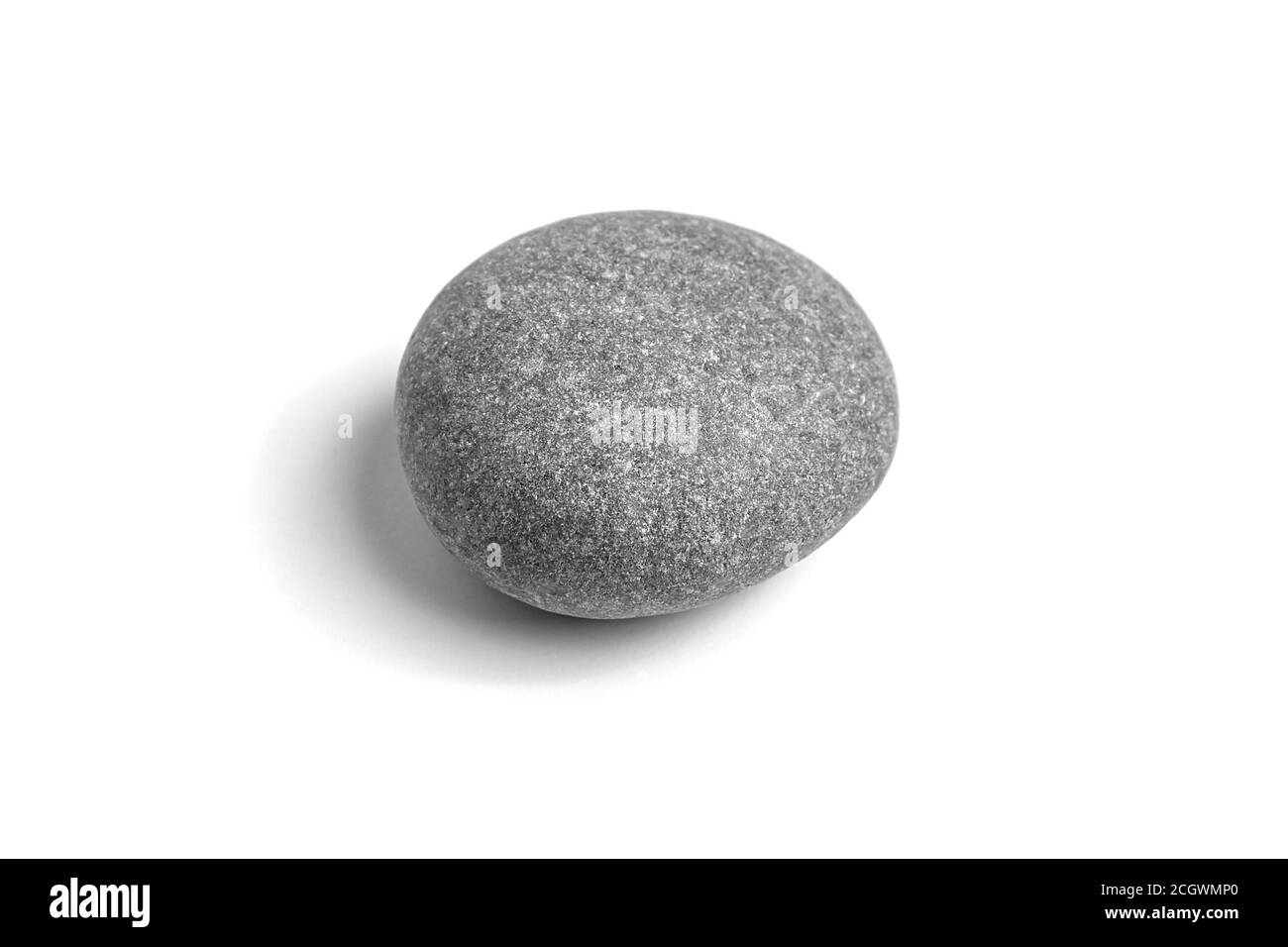 Pebble. Smooth gray sea stone isolated on white background Stock Photo ...