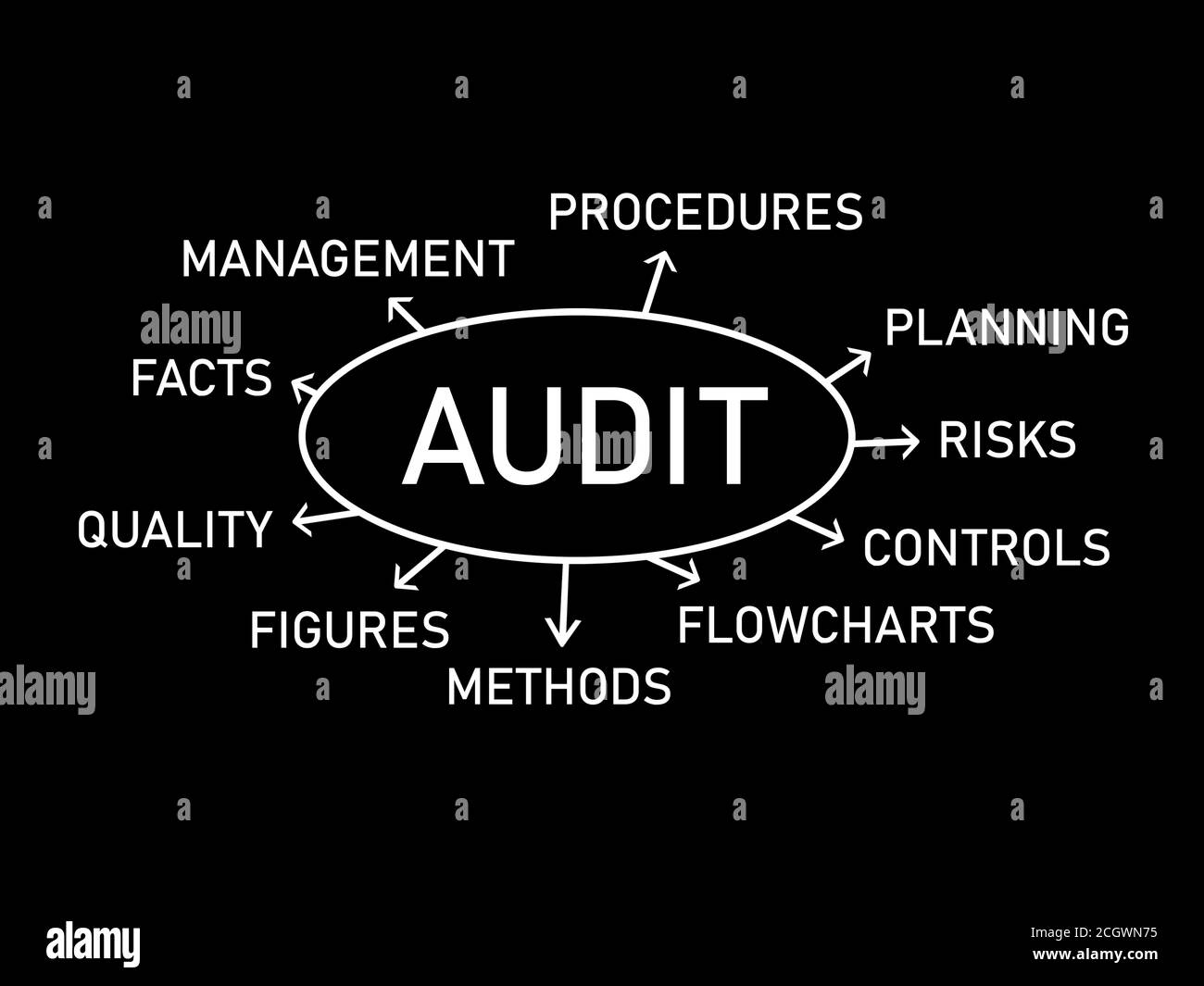 Audit , writing plan text Stock Photo - Alamy