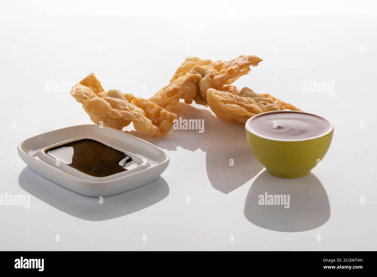 Chinese snacks. Fried Wontons. Wonton pastry. Fried wontons, a popular ...