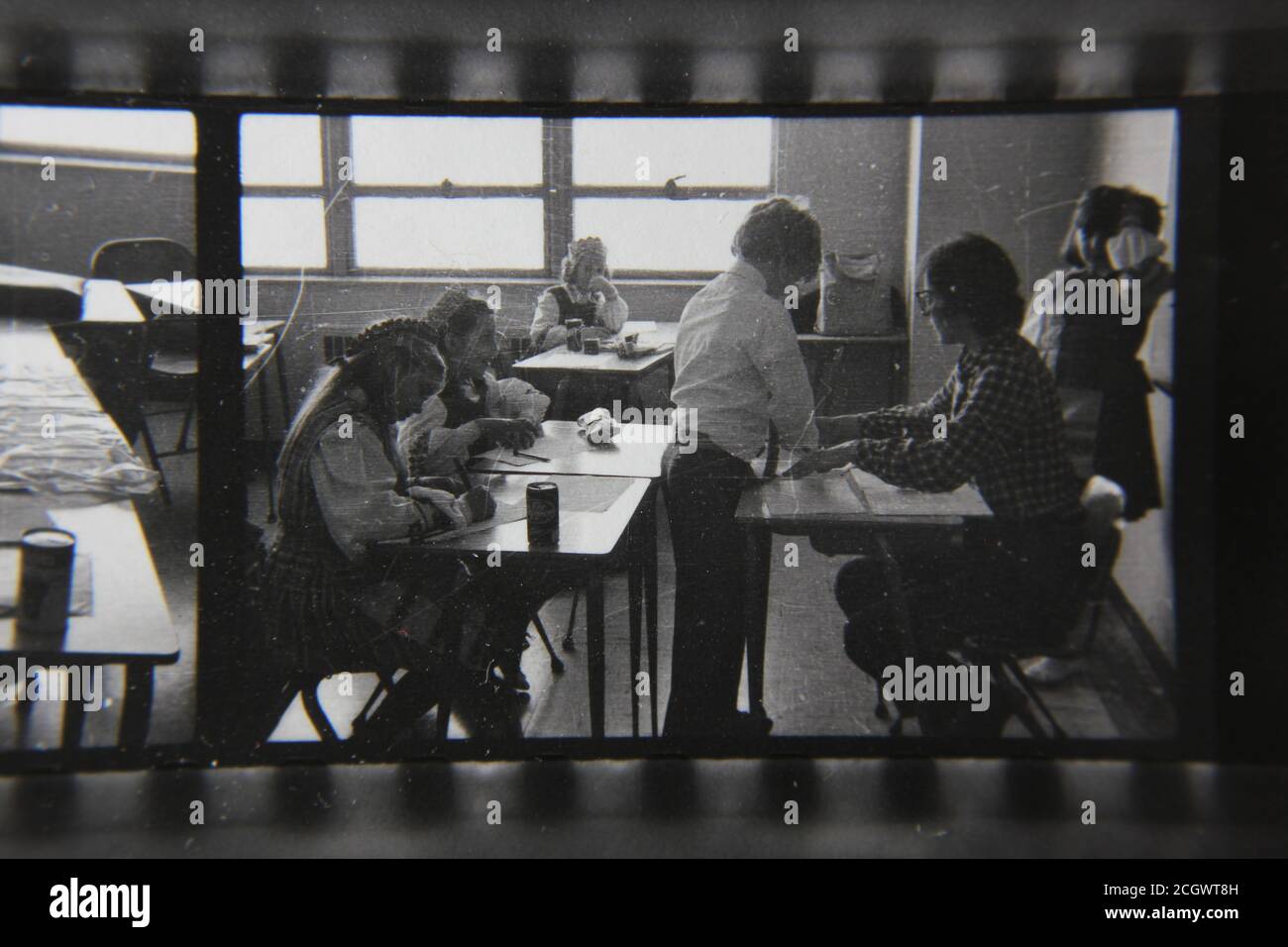 Fine 70s vintage black and white photography of students handwriting at ...