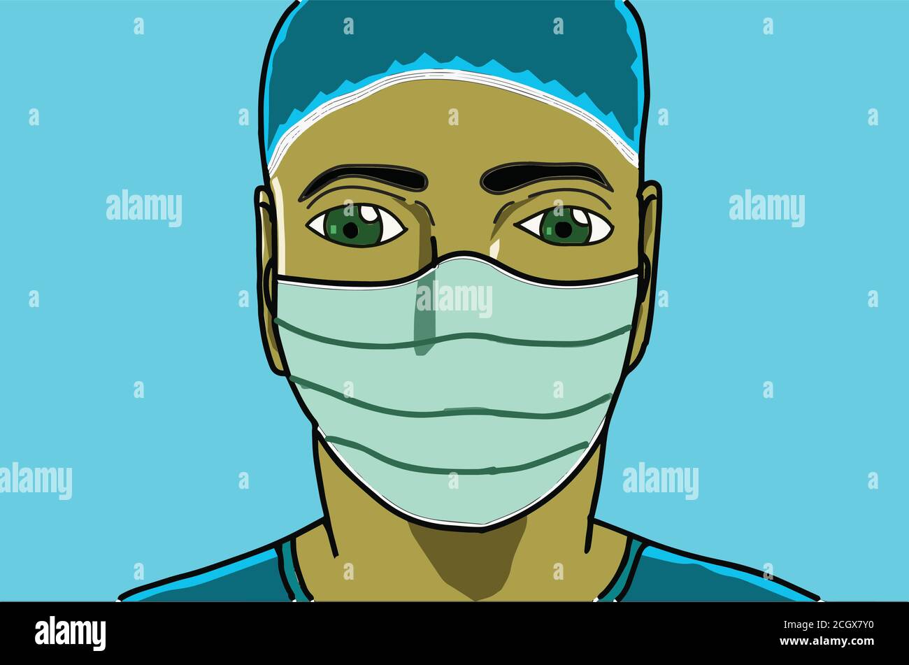 Doctors and patient with mask Stock Vector Images - Alamy