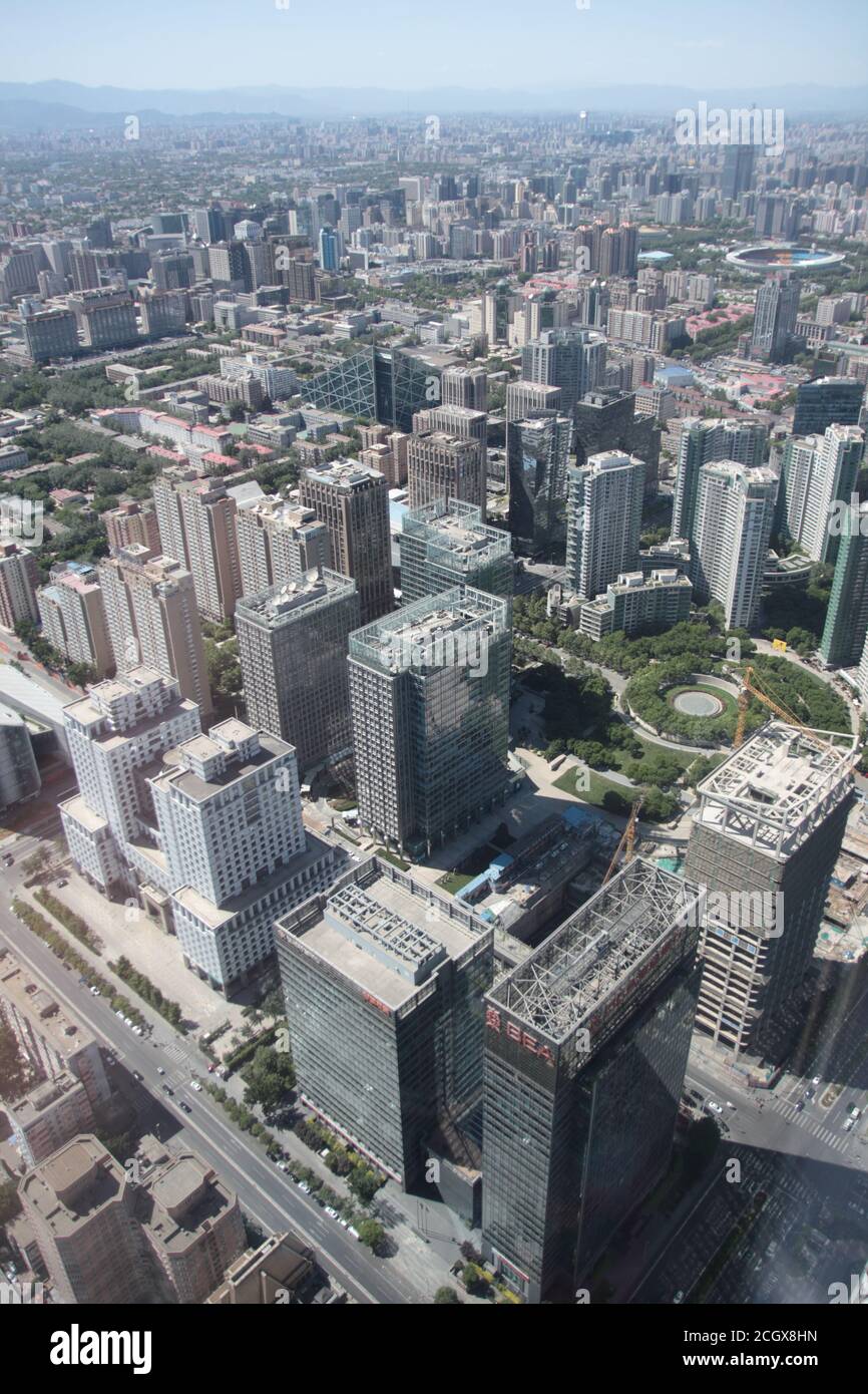 Cityscape view to modern buildings and skyscrapers in Beijing, China ...