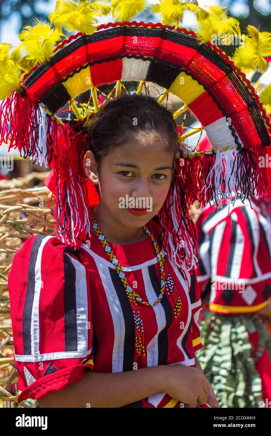 A dancer in tribal wear during the Kaamulan Festival celebrations in ...
