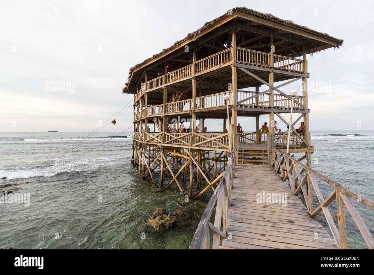 Wooden structure in Cloud 9, Siargao Island, Philippines Stock Photo ...