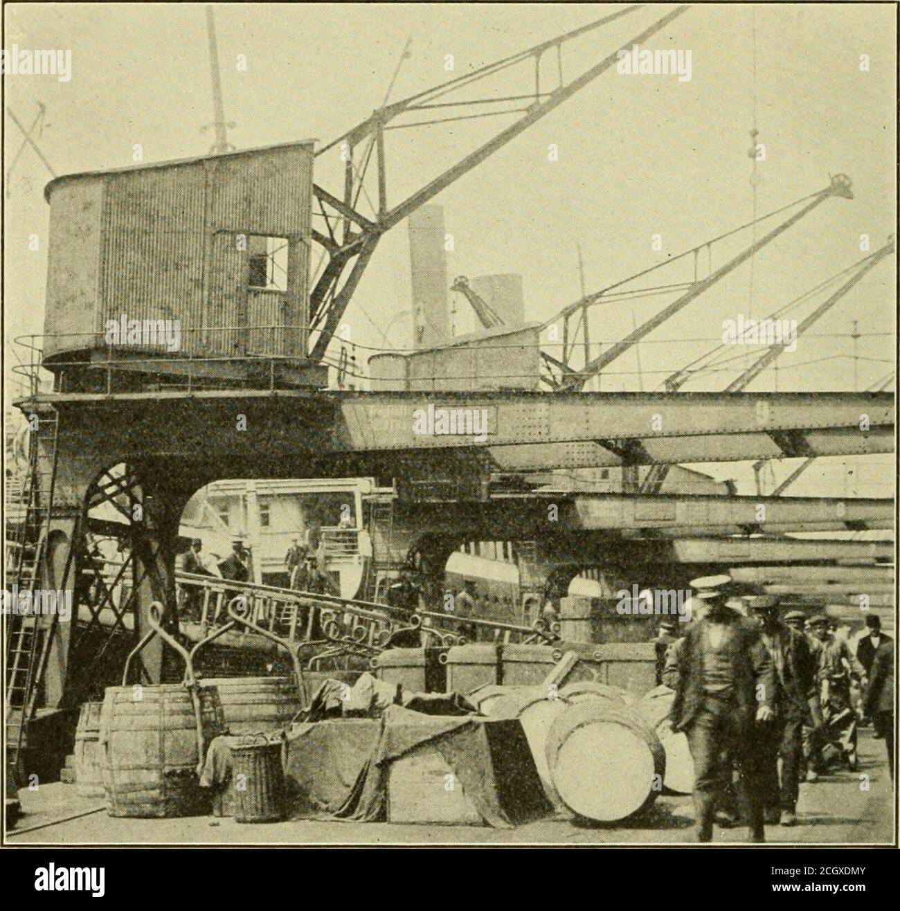 . Ports and terminal facilities . Fig. 61.—Unloading by means of ships ...