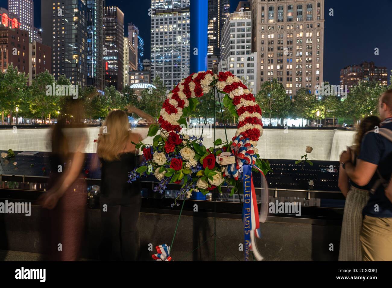 NEW YORK, NY - SEPTEMBER 11, 2020: Tribute of Light in honor of people ...