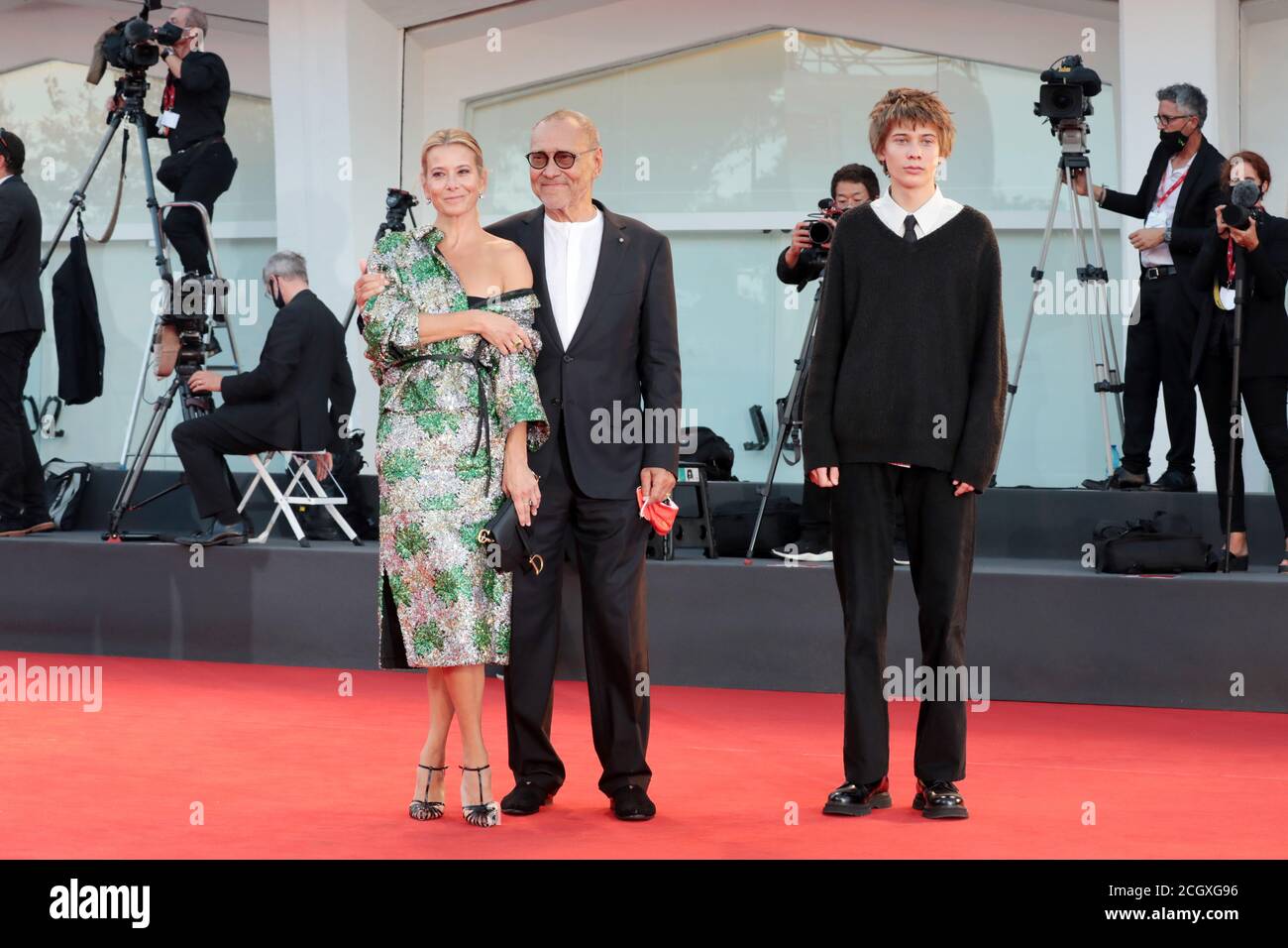 Venice, Italy. 12th Sep, 2020. (L-R) Andrej Končalovskij, Yuliya ...