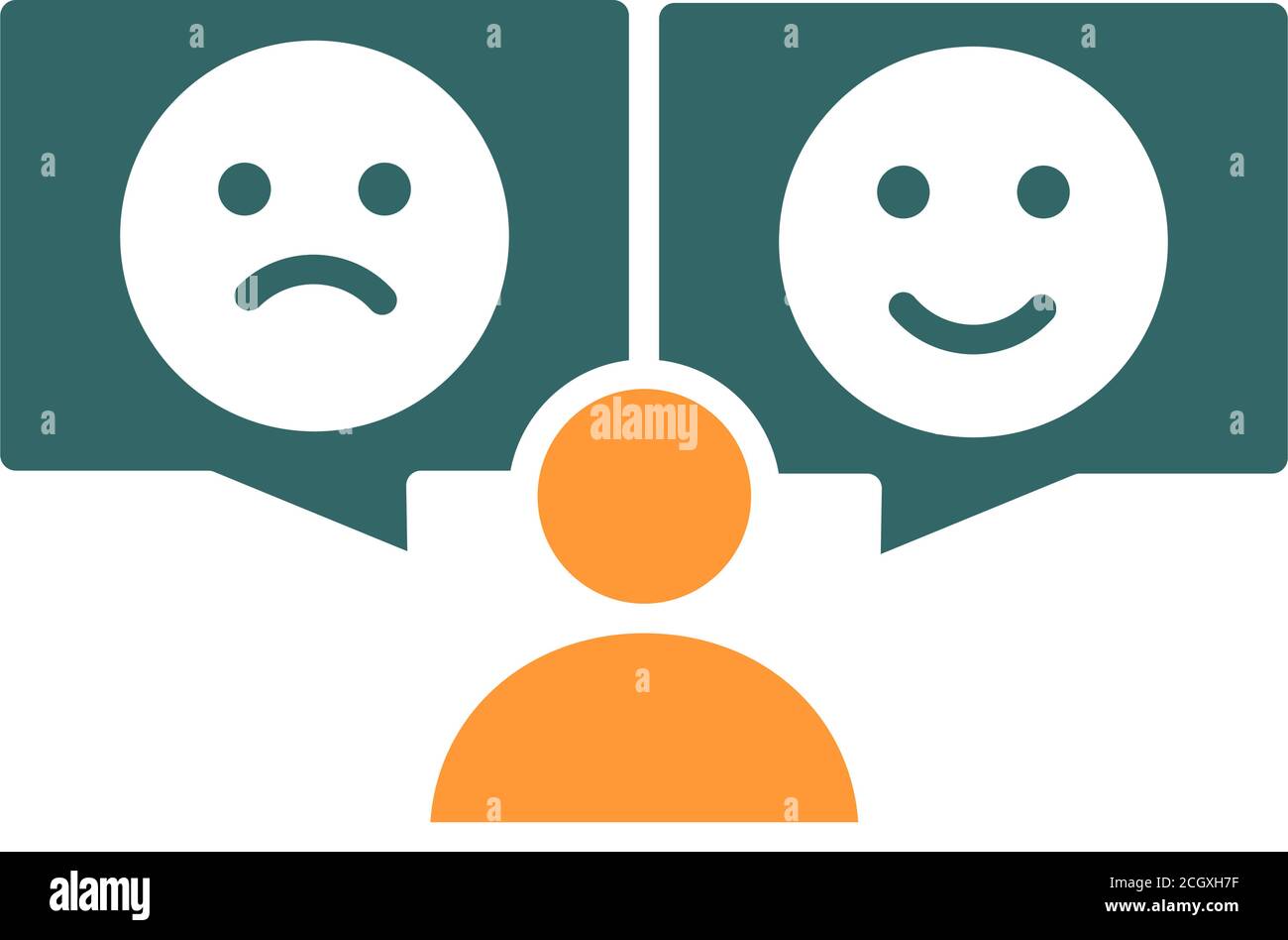 Human with different emotions colored icon. Positive and negative emoji ...