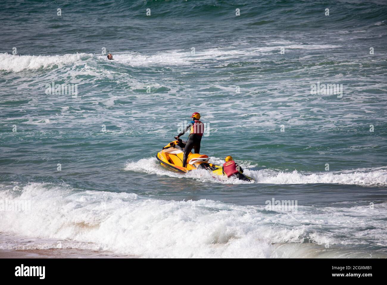Surf rescue training manoeuvres for australian lifeguards at Palm beach ...
