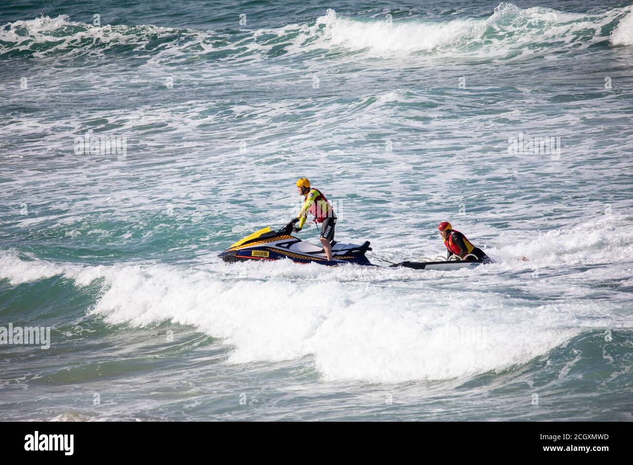 Surf rescue training manoeuvres for australian lifeguards at Palm beach ...