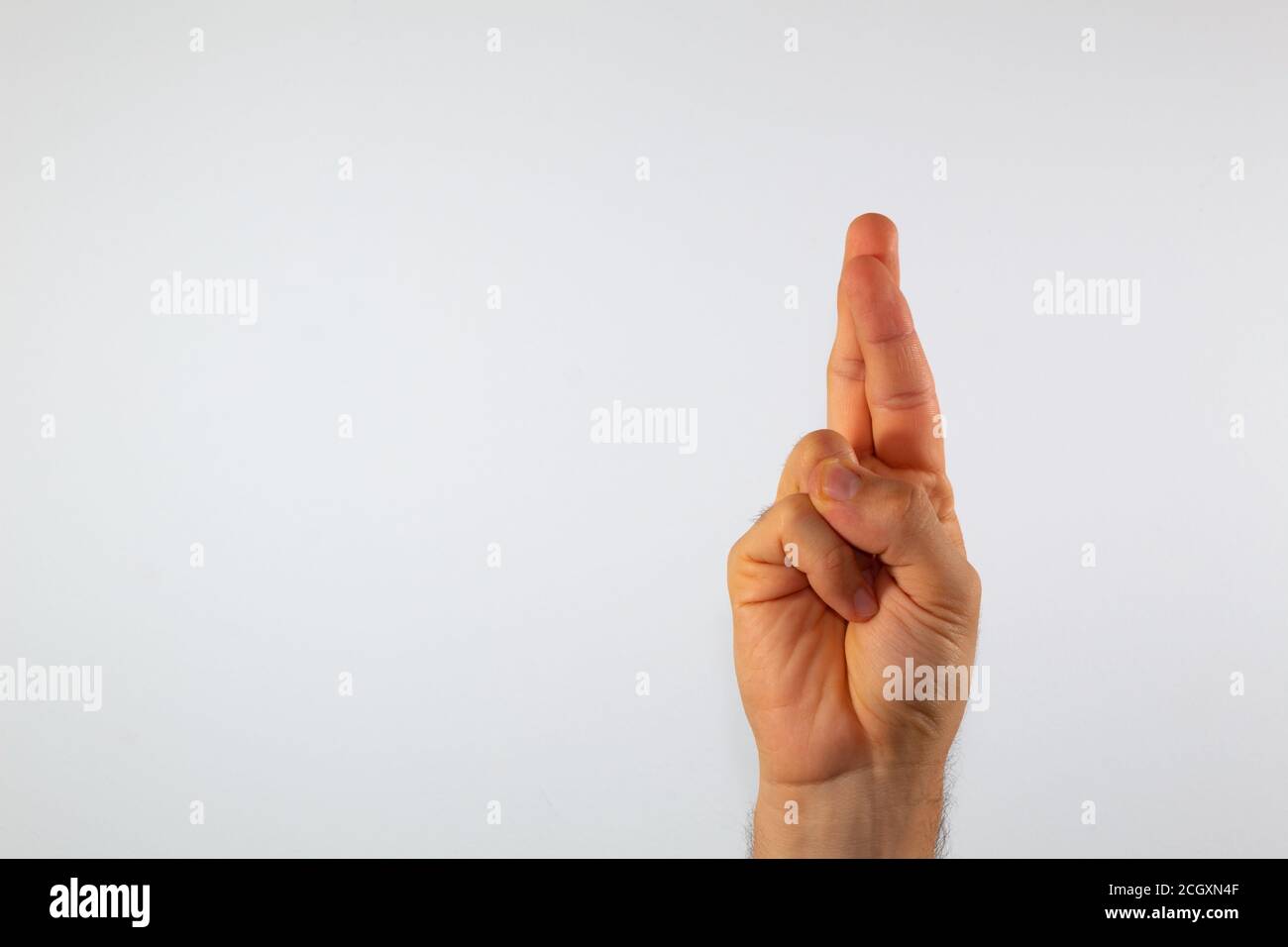 close up of a man's hand communicating with sign language, letters of ...