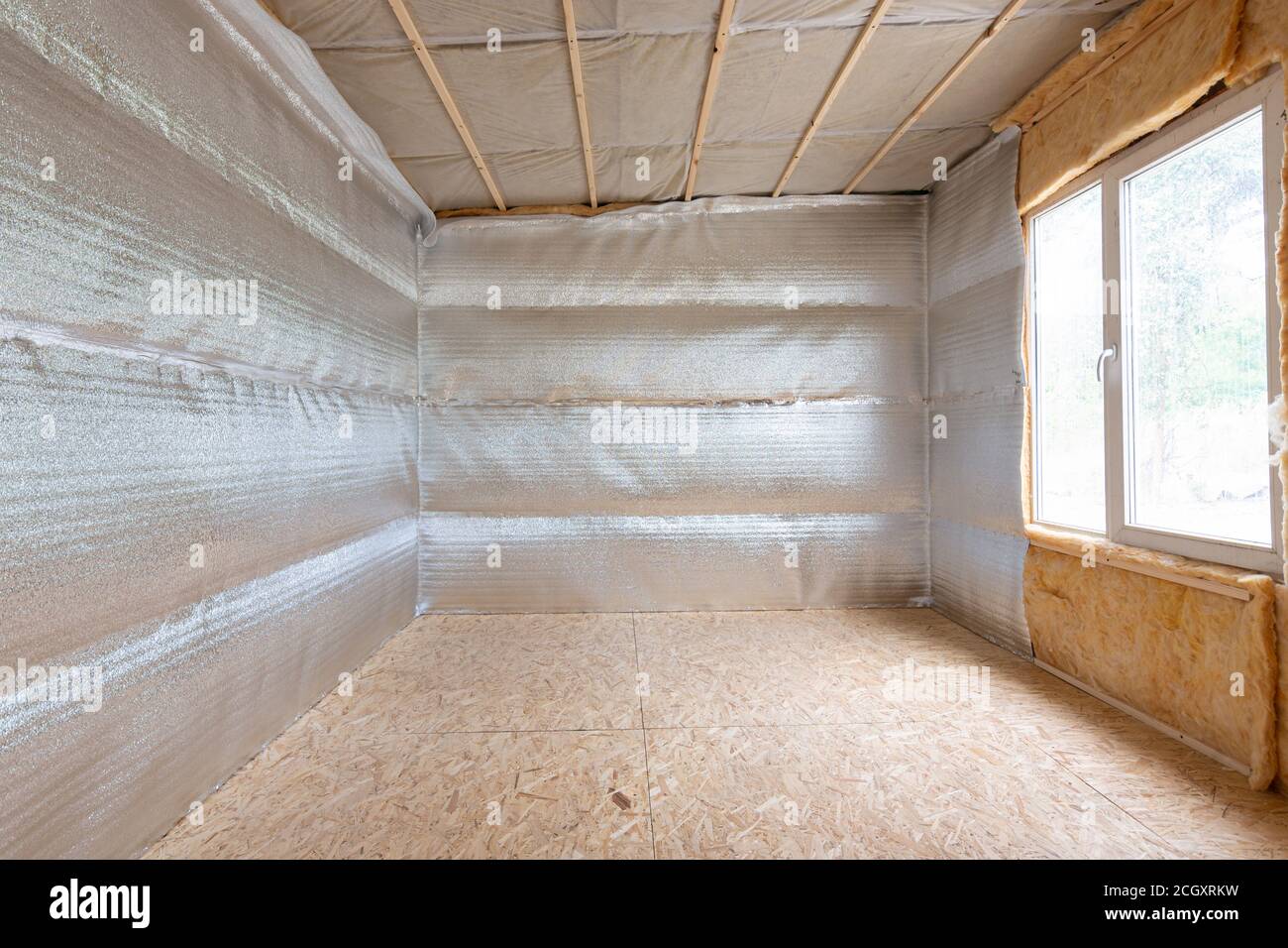 Wall decoration with reflective polyethylene foam laminated with lavsan ...