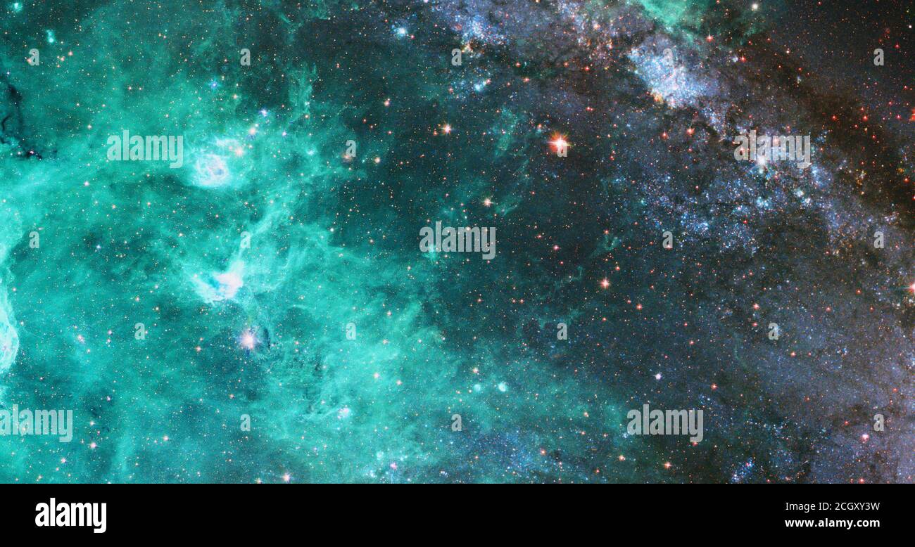 Astronomy graphic design background with nebula and glowing stars in ...