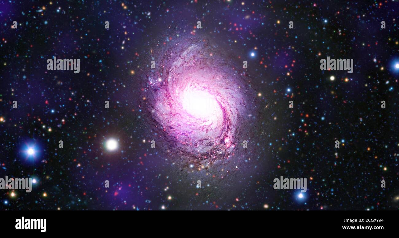 Astronomy graphic design background with nebula and glowing stars in ...