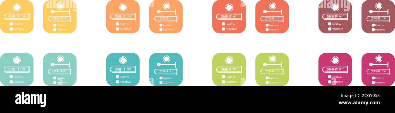 COVID-19 virus test icon with check box for positive or negative result ...