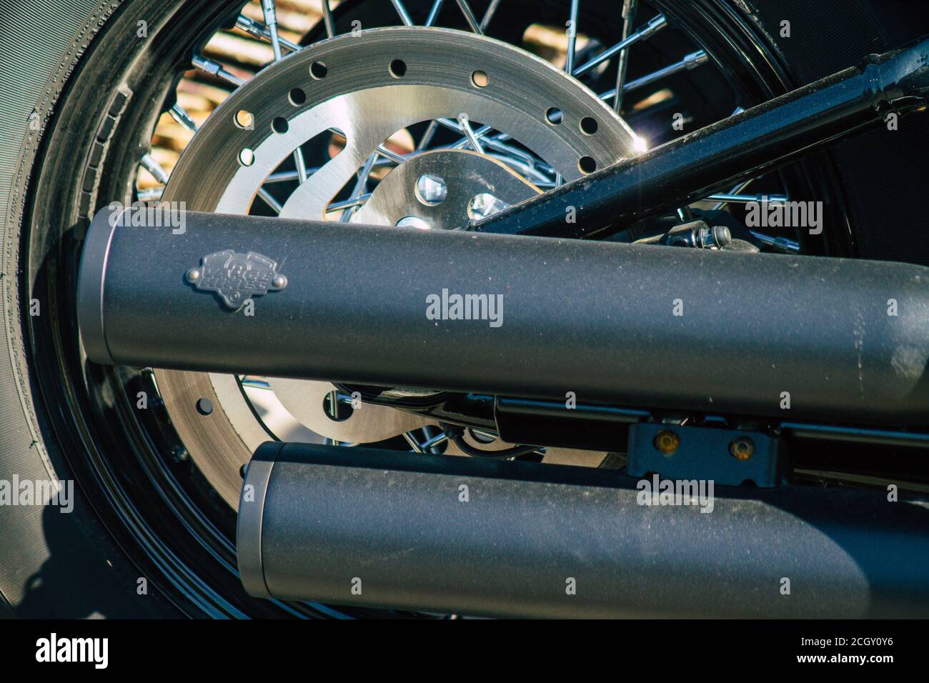 Reims France September 12, 2020 Closeup of a Classic 107 Harley ...