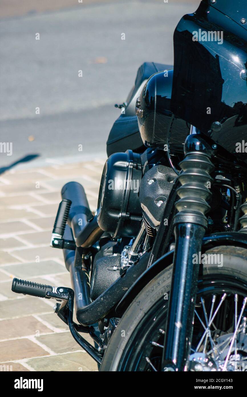 Reims France September 12, 2020 Closeup of a Classic 107 Harley ...