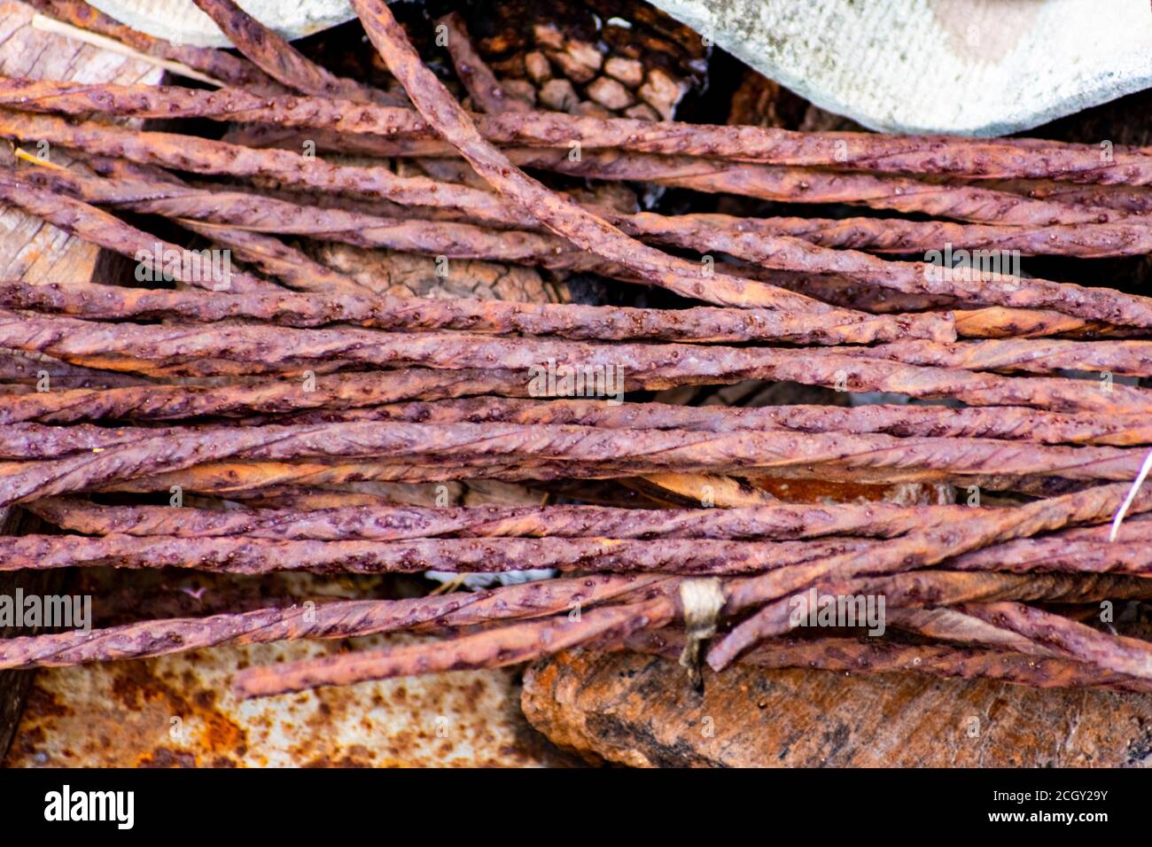 Rusty concrete reinforcement steel bars hi-res stock photography and ...