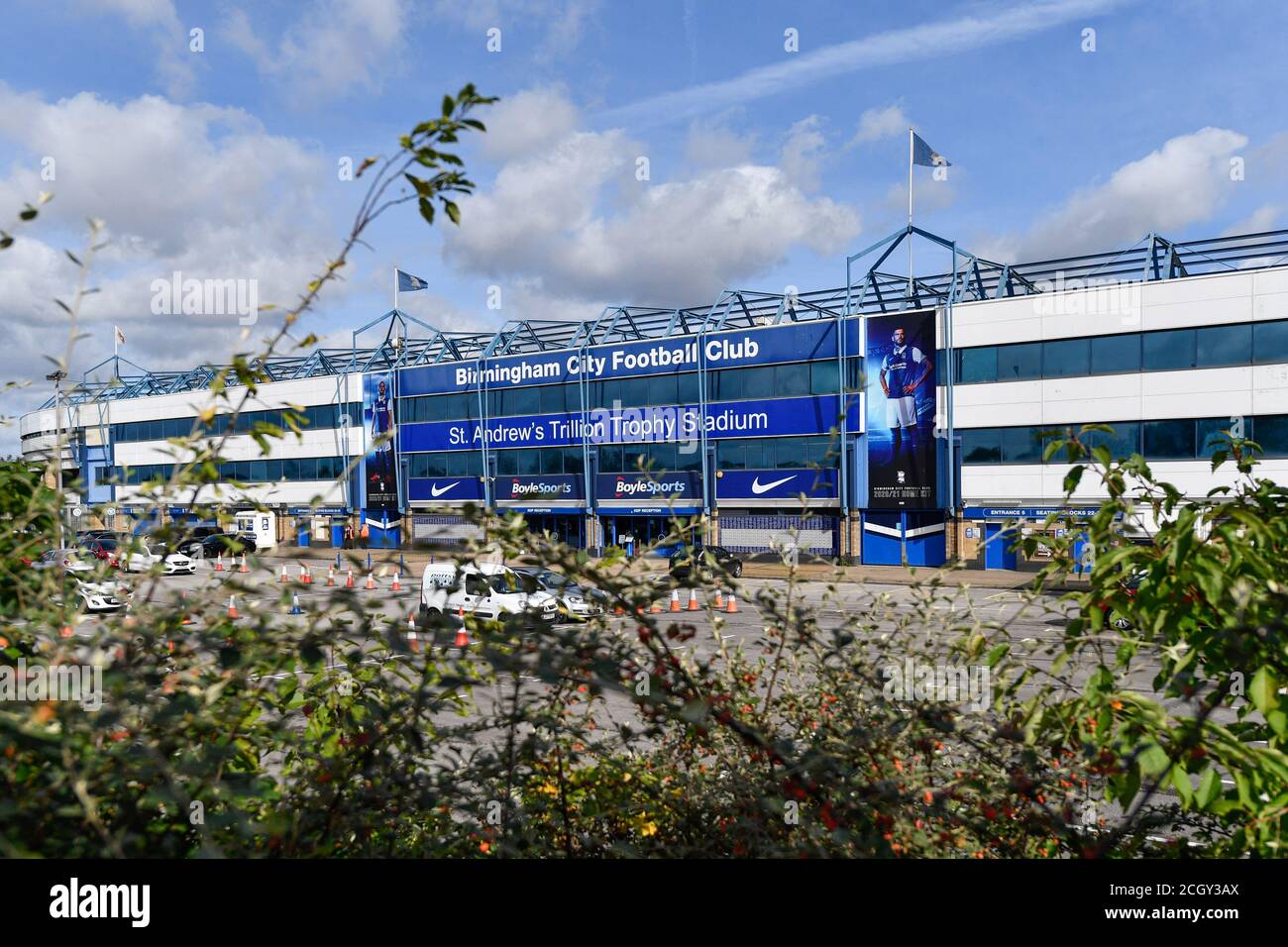 A general view of St Andrew's stadium, the home of Birmingham City ...