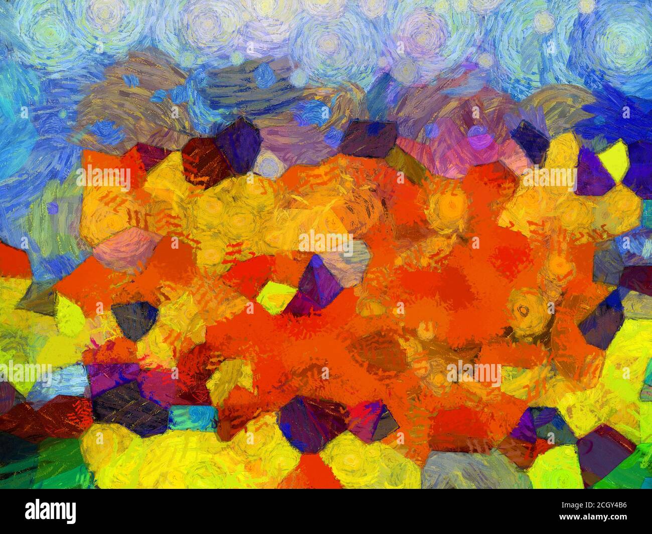 Illustration style background image, various colorful abstract patterns ...