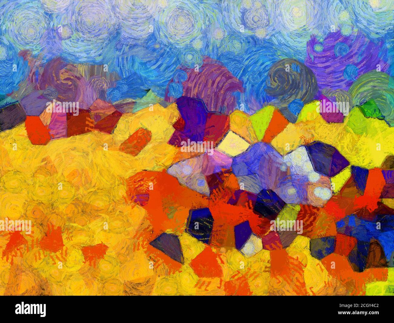 Illustration style background image, various colorful abstract patterns ...