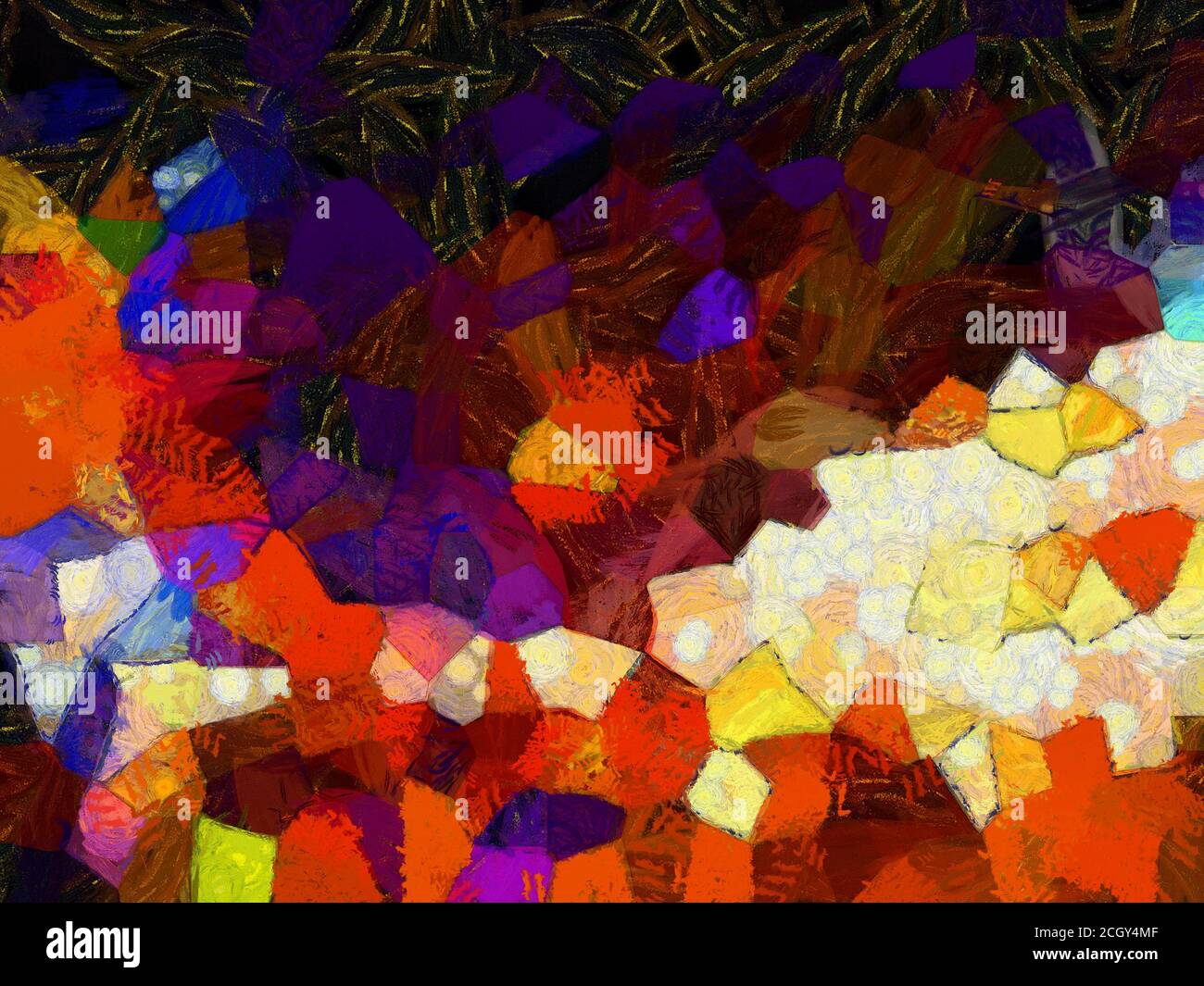 Illustration style background image, various colorful abstract patterns ...