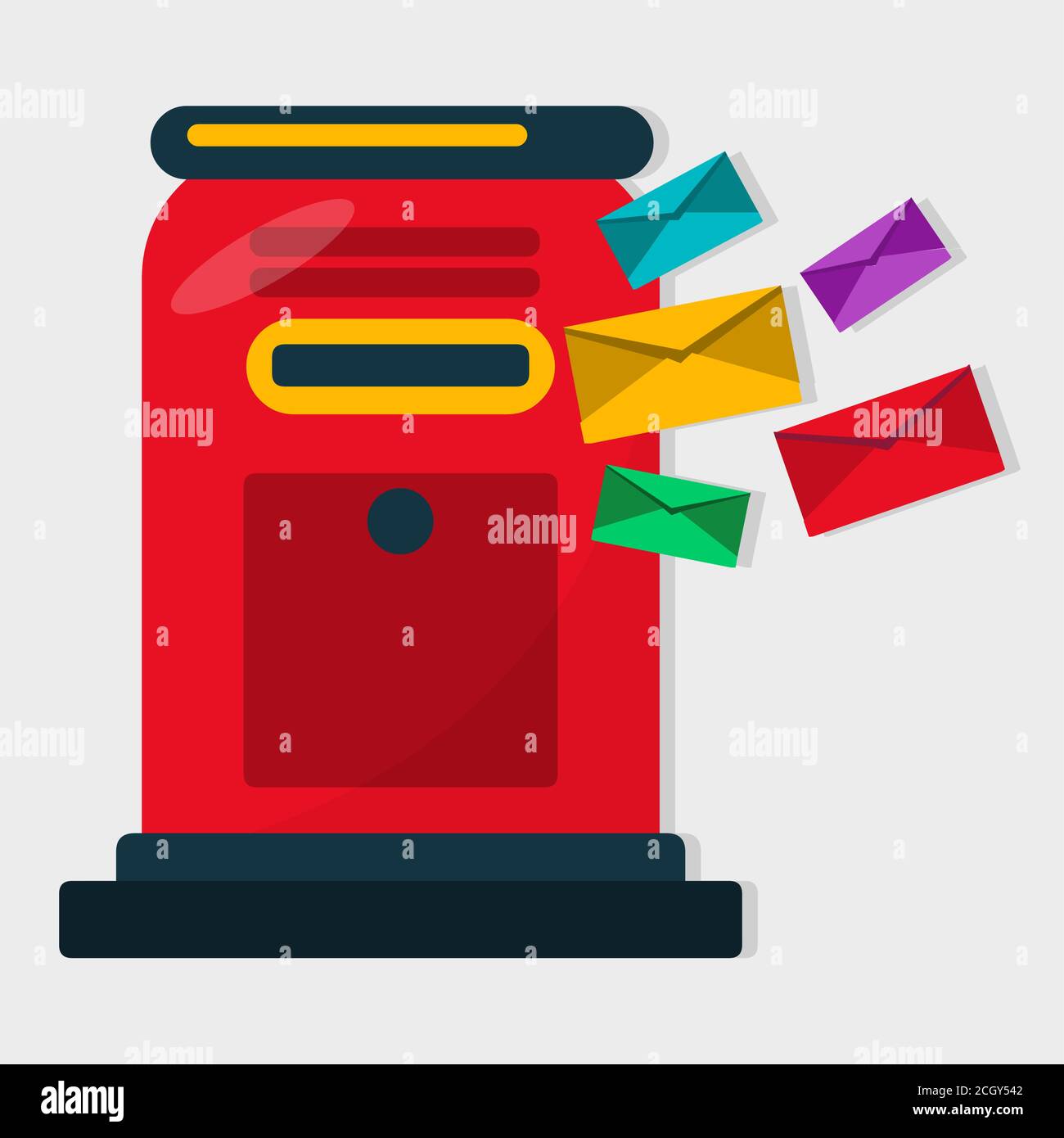 red letterbox vector illustration in flat style Stock Vector Image ...