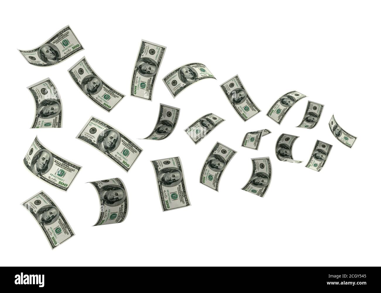 3d Render 100 US Dollar Paper Money White Background Stock Photo - Alamy