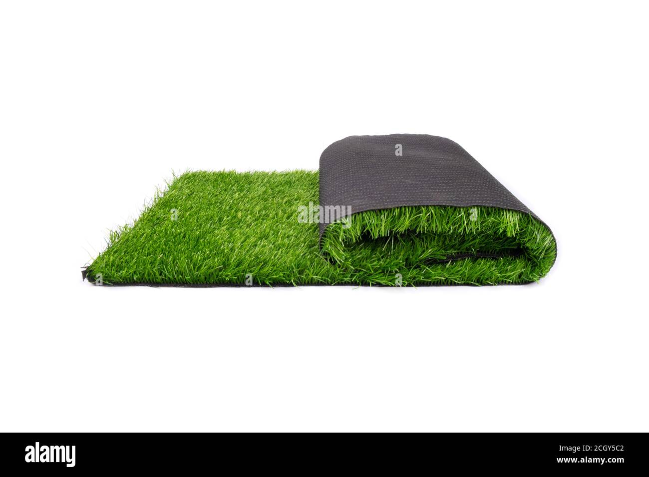 roll of artificial plastic green grass isolated on white background ...