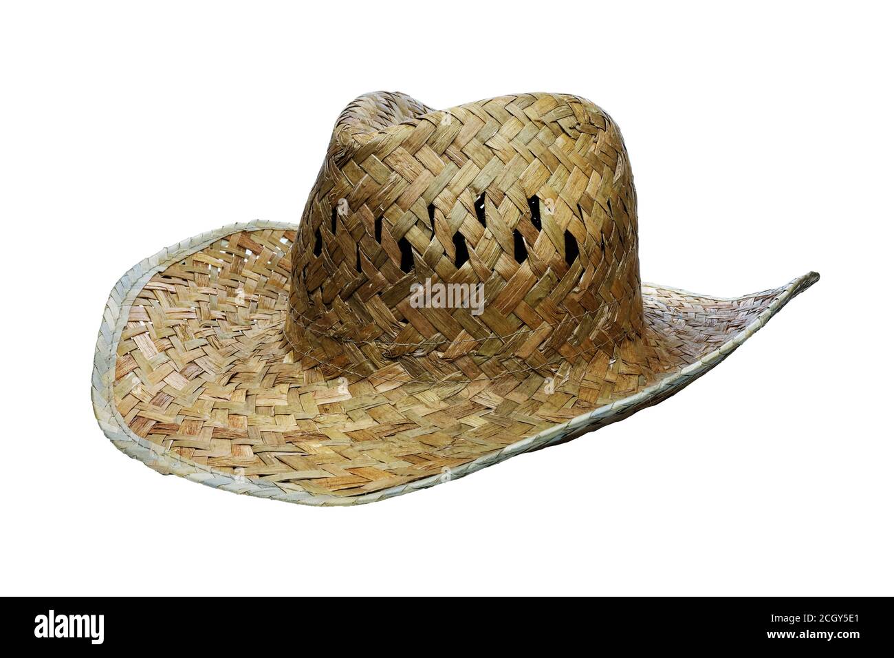 Straw Hat On White Background Stock Photo - Alamy