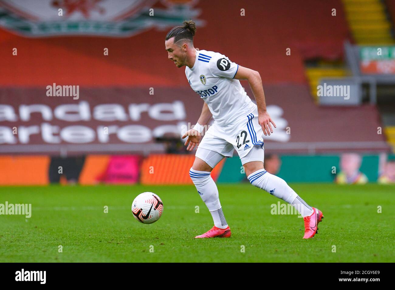 Leeds United forward Jack Harrison (22) in action during the English ...