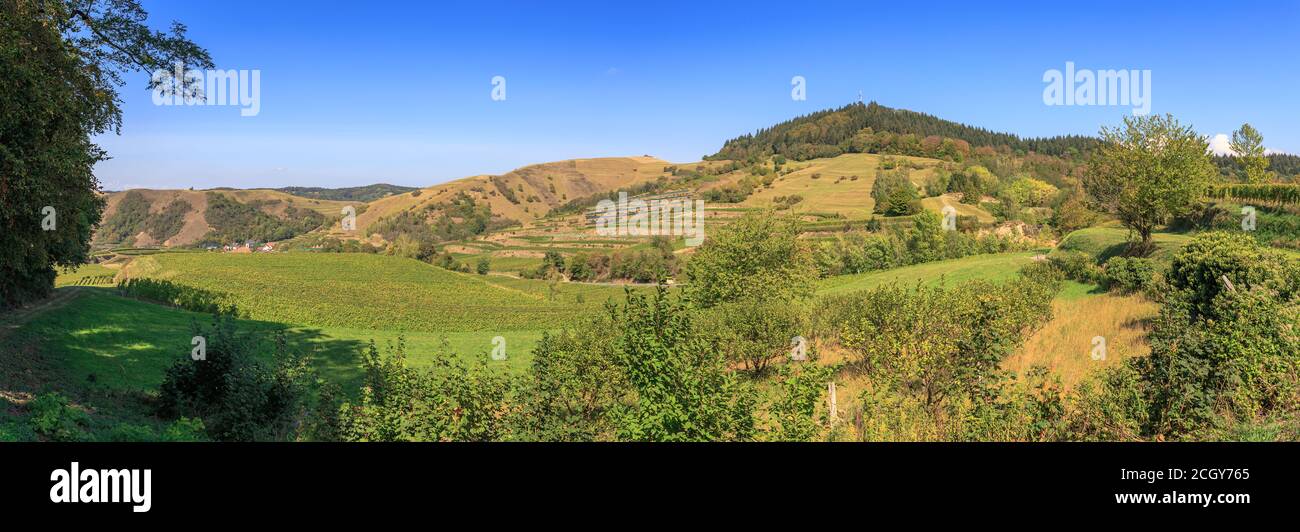 Kaiserstuhl panoramic landscape near Vogtsberg Oberbergen with the ...