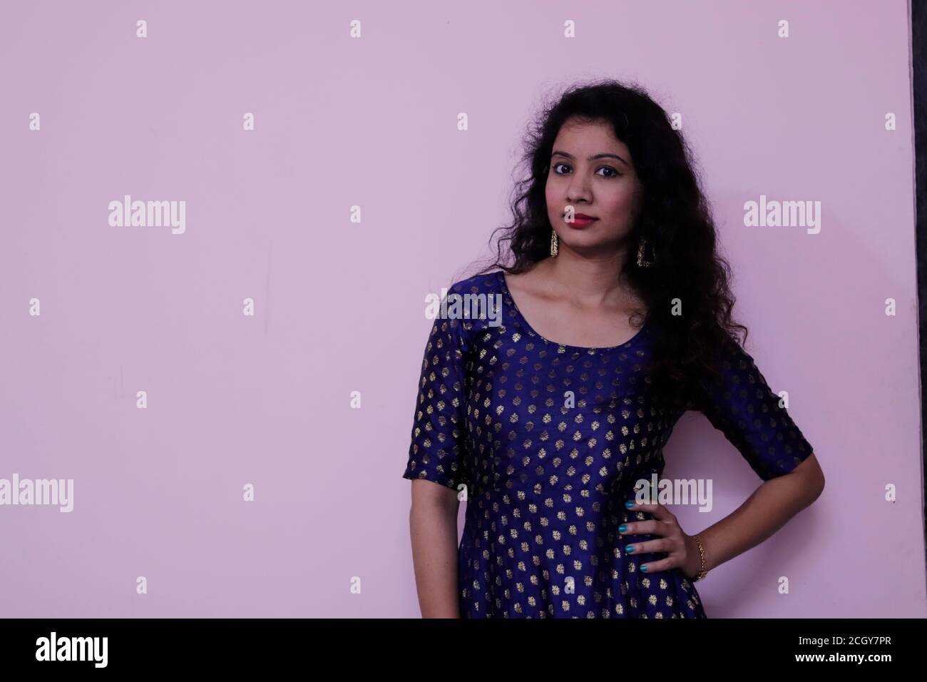 Indian woman soft smile hi-res stock photography and images - Alamy