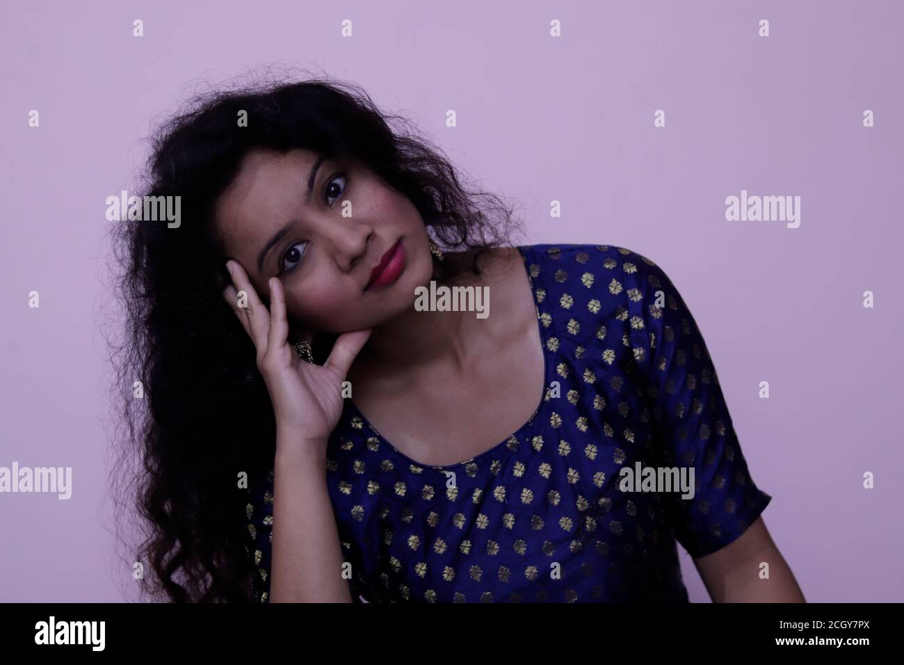 Indian woman soft smile hi-res stock photography and images - Alamy