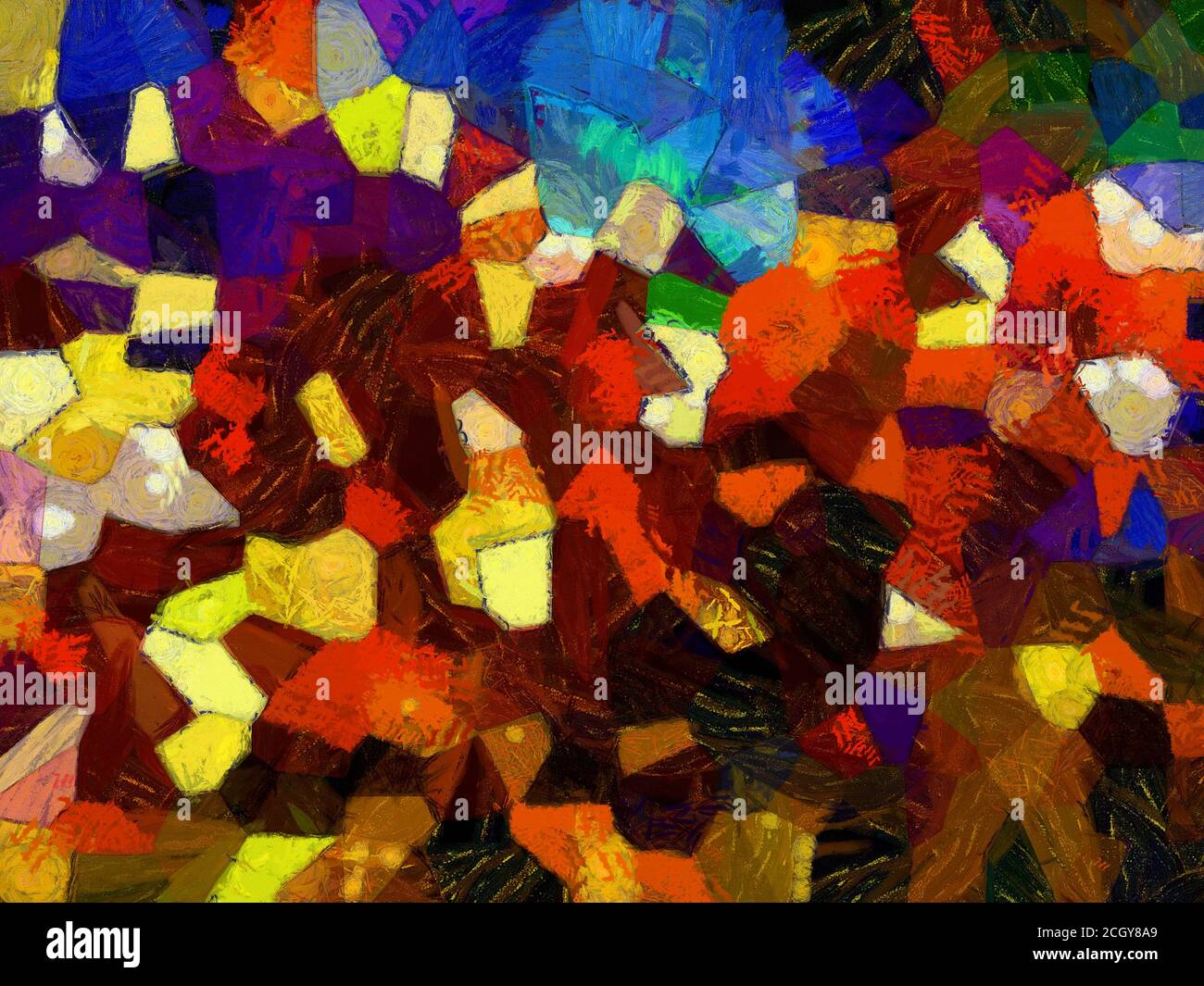 Illustration style background image, various colorful abstract patterns ...